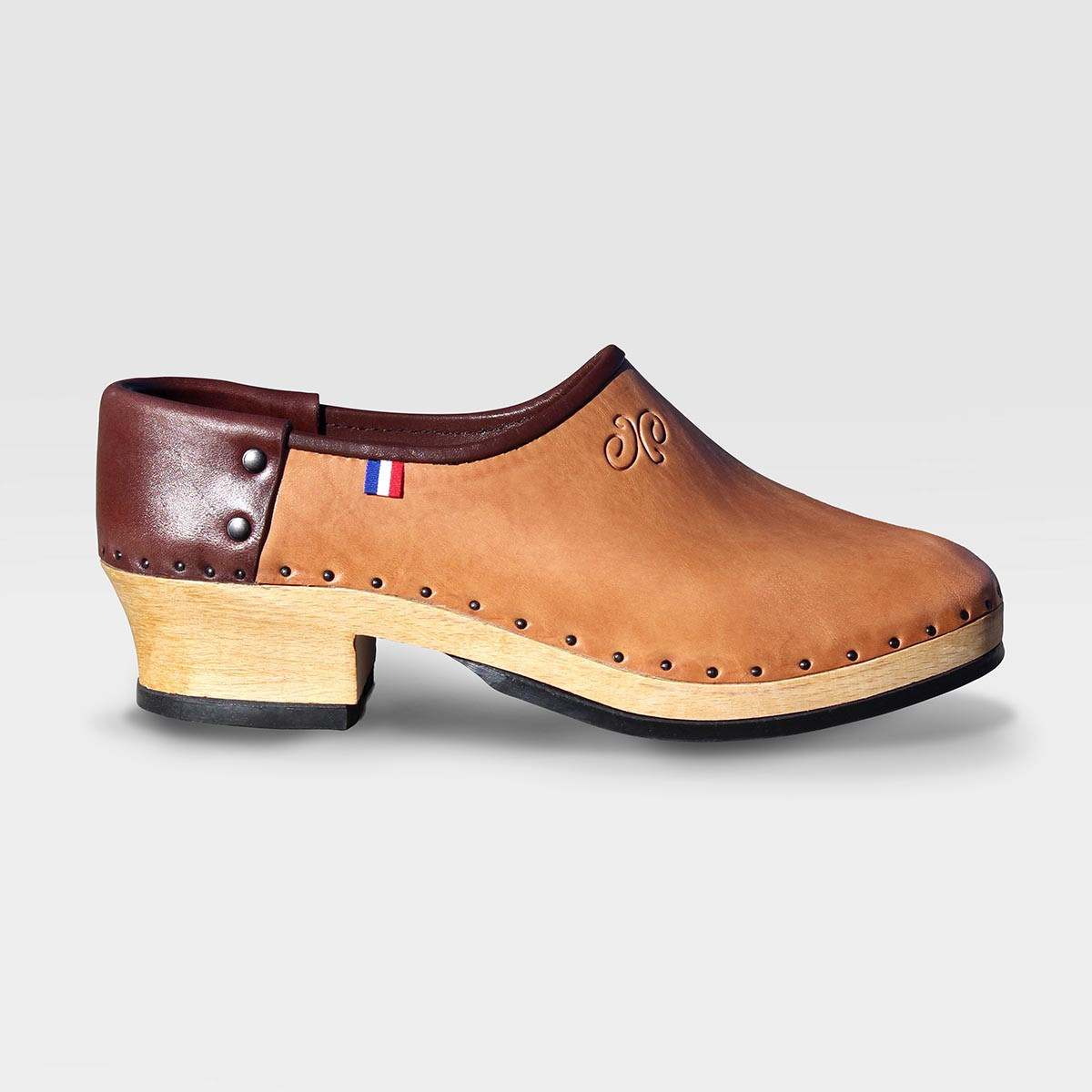 Galoche Camel (cuir, bois), fabrication artisanale - galoche chaussure